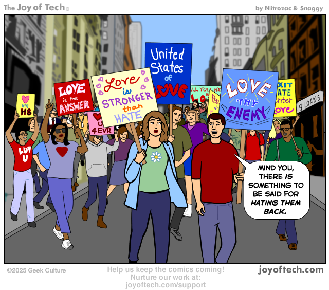 The Joy of Tech comic... Love and Hate.