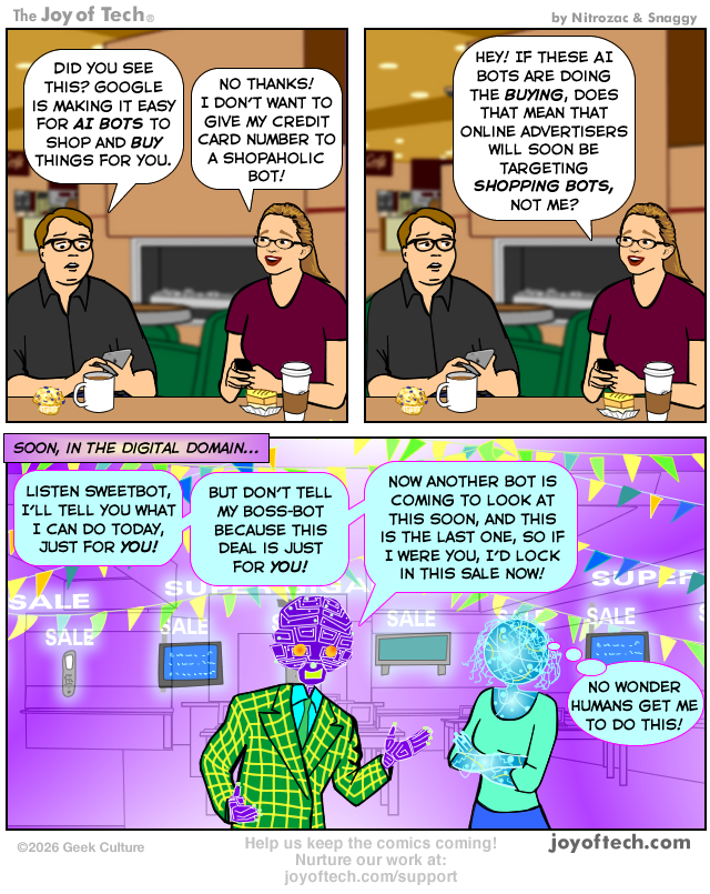 The Joy of Tech comic... Shop 'till you bot!